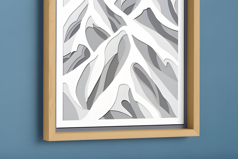 Handcrafted Mountain Layered Papercut Nature Wall Decor Gift Mountain ...