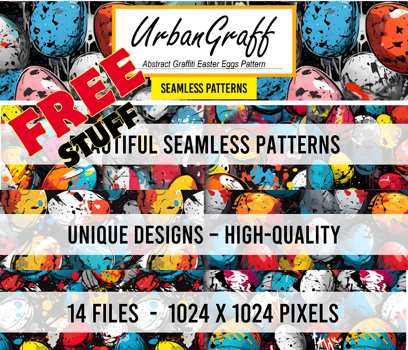 85 Graffiti Textures & Brushes Bundle Free Urban Art Patterns Abstract ...