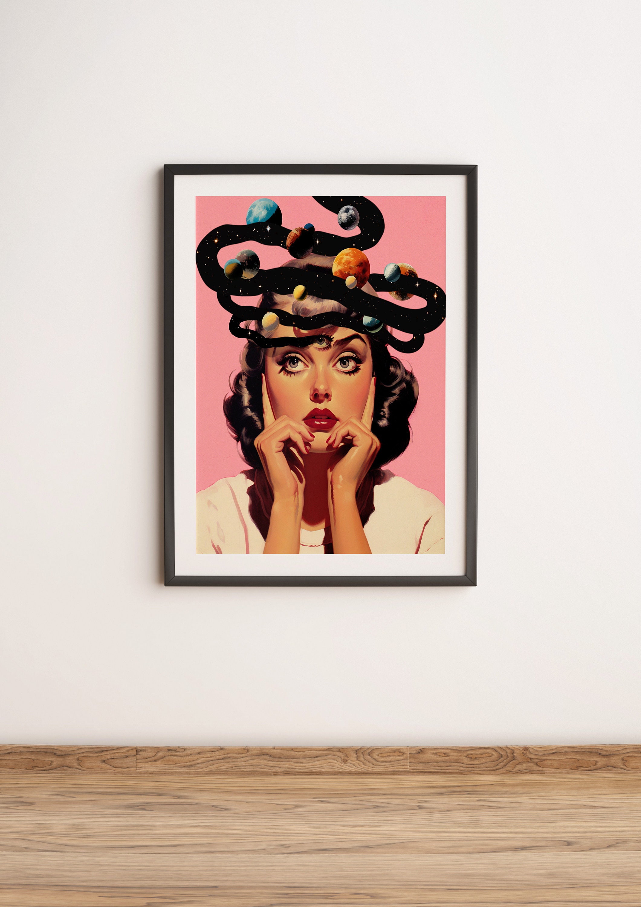 Connected Cosmic Poster Surreal Space Art Collage Art Print - Etsy