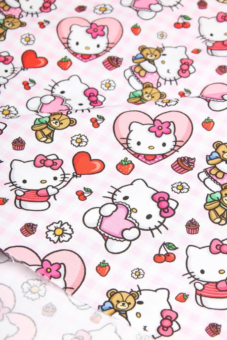Hello Kitty Fabric Lucky Kitty Fabric Fortune Cat Fabric Animation ...