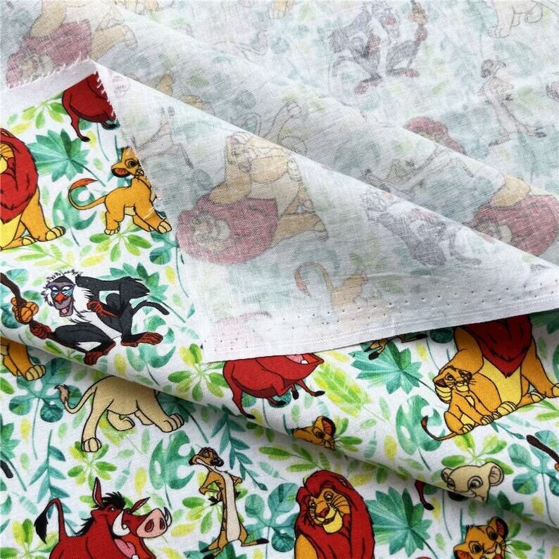 Lion King Fabric Simba Fabric Cartoon Fabric Pure Cotton Fabric by the ...