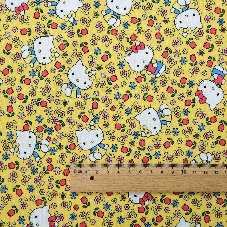 Hello Kitty Fabric Lucky Kitty Fabric Fortune Cat Fabric Cartoon Fabric ...