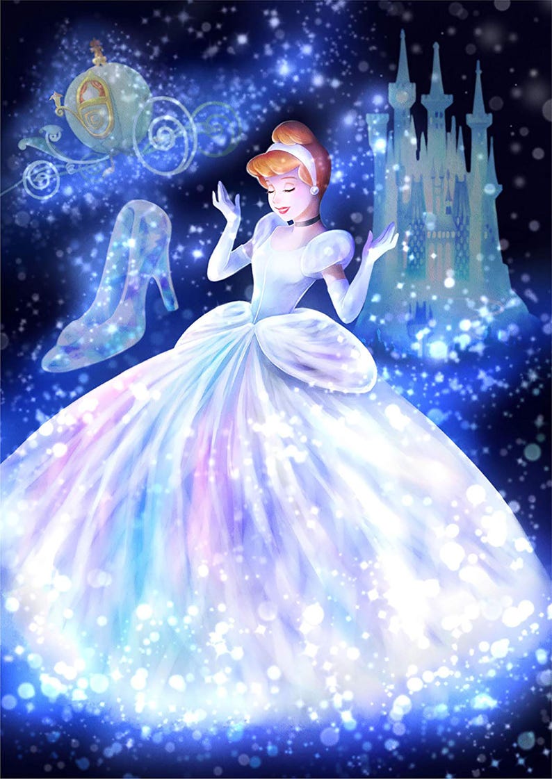 Disney Cinderella Fabric Panel, 30“ × 42“ Panel, 100% Cotton Fabric ...