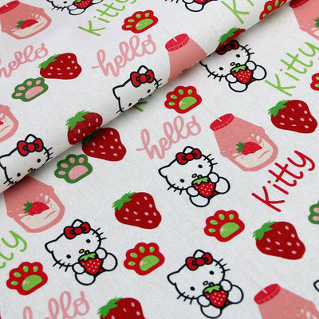 Hello Kitty Fabric Lucky Kitty Fabric Fortune Cat Fabric Animation Fabric Cartoon Fabric Pure ...