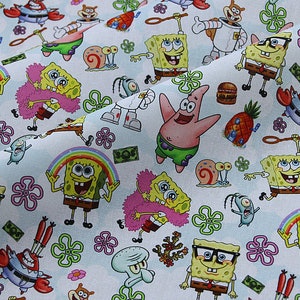 Spongebob Squarepants Fabric Spongebob Patrick Fabric Cartoon Fabric ...