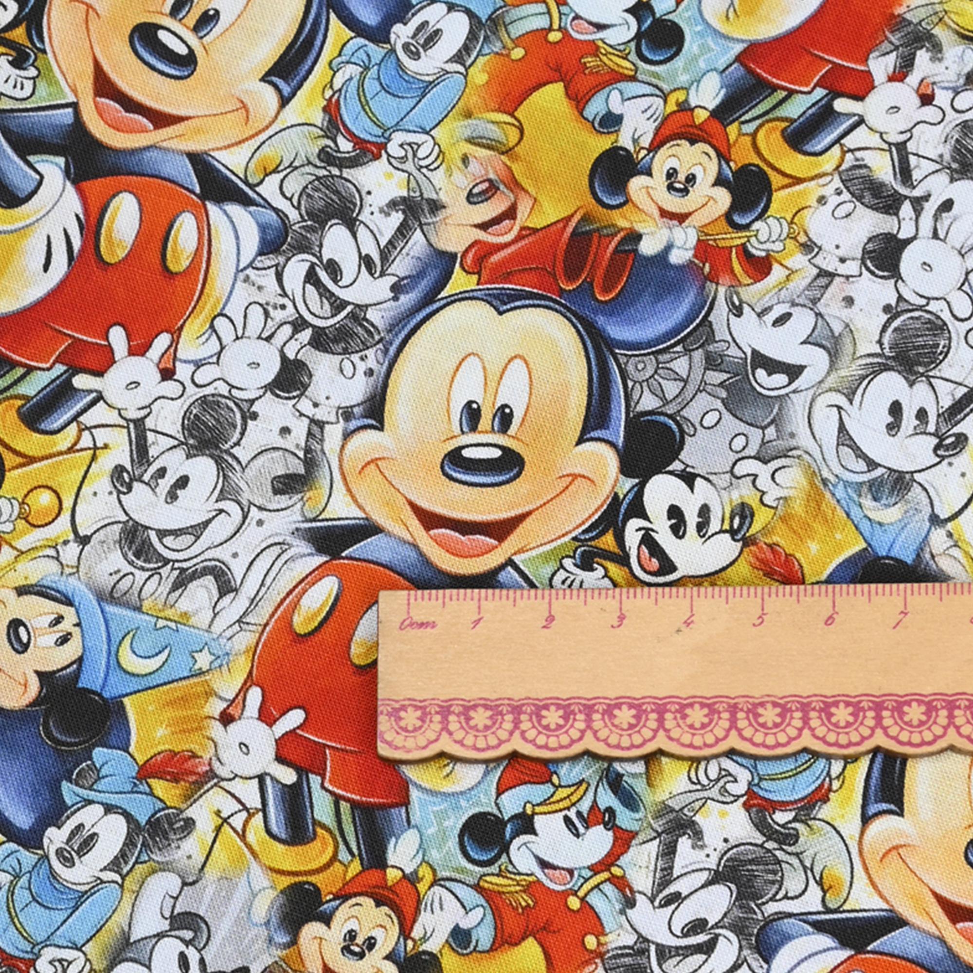 Disney Mickey Mouse Fabric Cartoon Fabric Pure Cotton Fabric by the ...