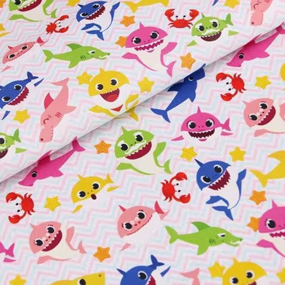 Baby Shark Fabric Shark Family Party Fabric Animation Fabric Cartoon ...