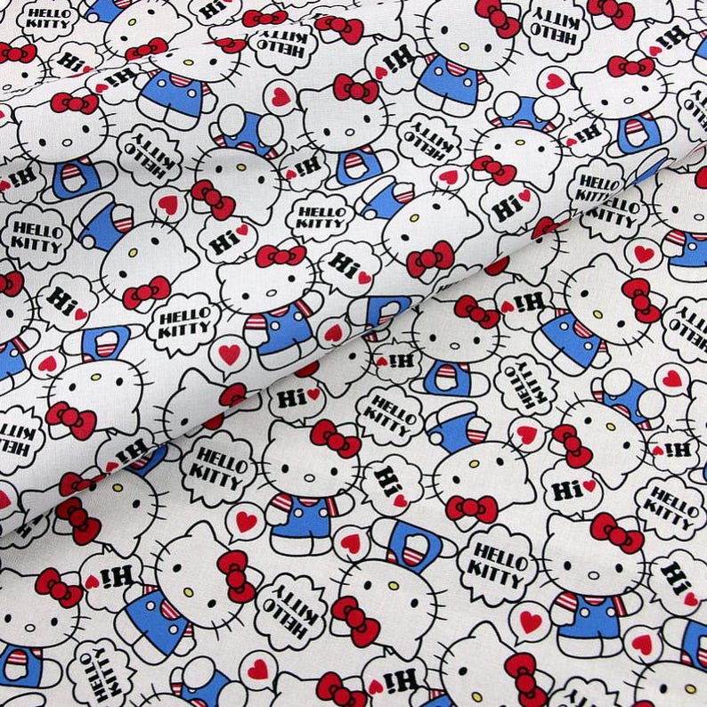 Hello Kitty Fabric Lucky Kitty Fabric Fortune Cat Fabric Animation ...