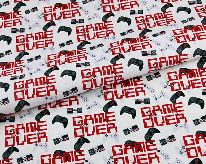 Byte Fabric 8-bit Game Over Firey by Pennyroyal Byte Vintage Video Game ...