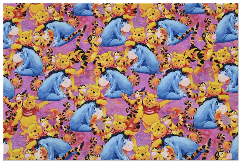 Winnie the Pooh Fabric Tigger Piglet Eeyore Fabric Cartoon Fabric Pure ...