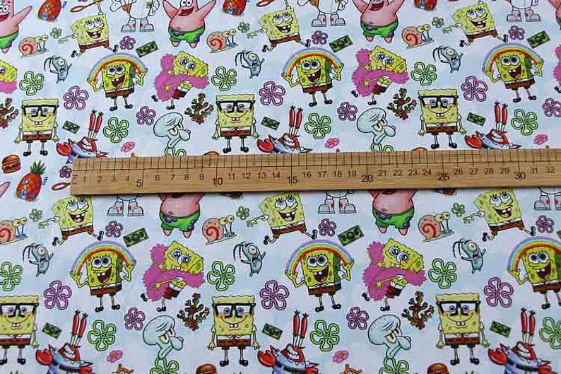 Spongebob Squarepants Fabric Spongebob Patrick Fabric Cartoon Fabric ...