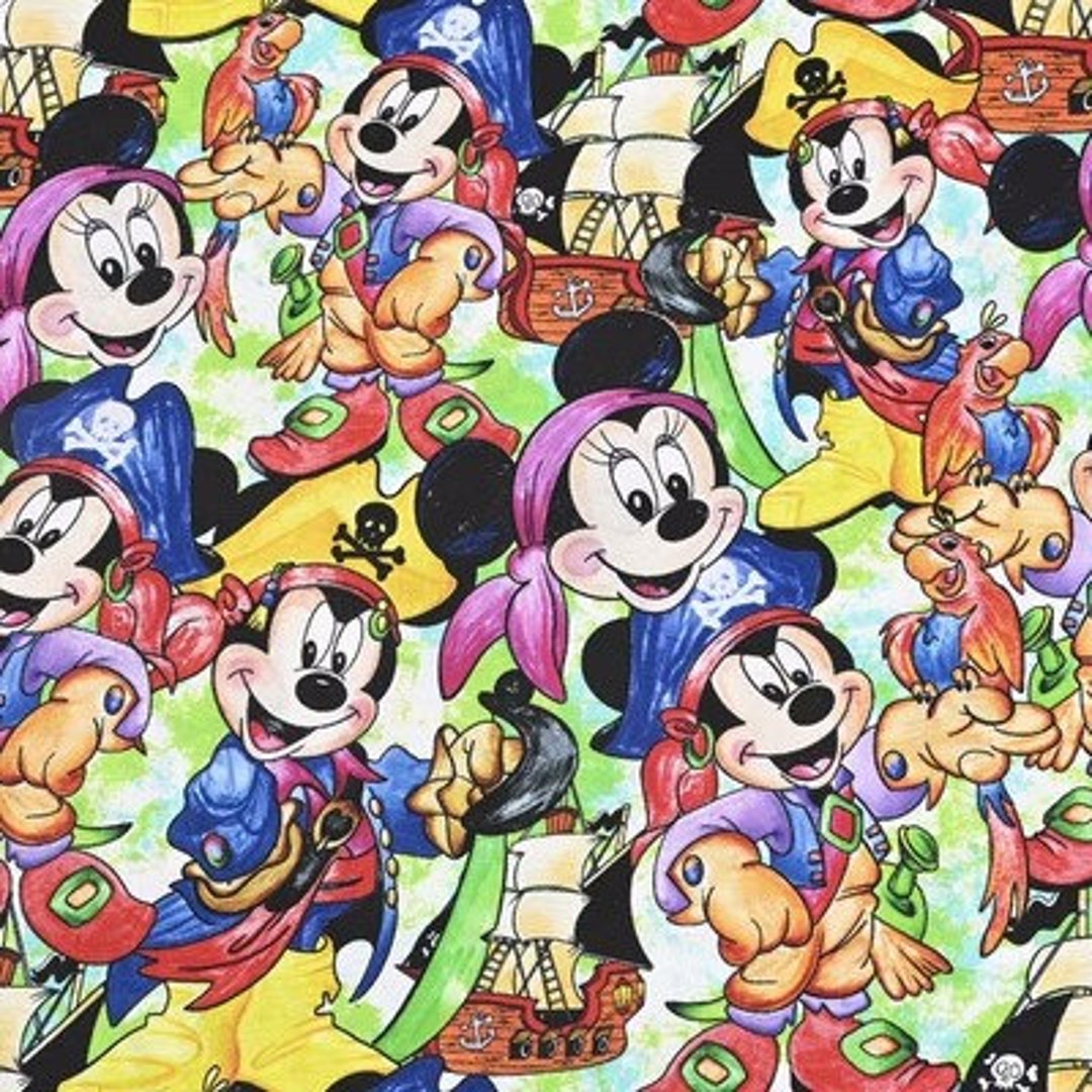 Tela de dibujos animados de Mickey Minnie Mouse de Disney tela - Etsy ...