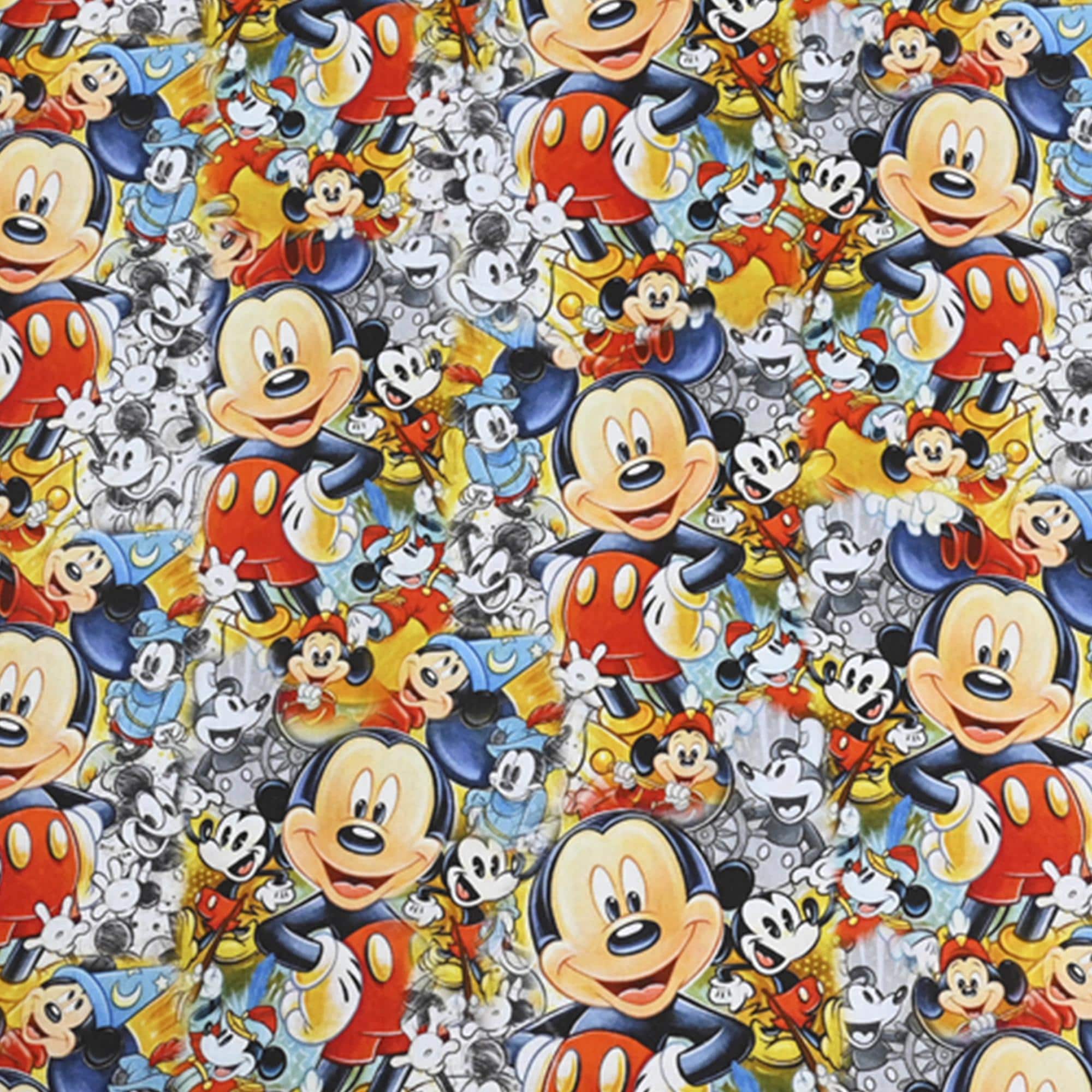 Disney Mickey Mouse Fabric Cartoon Fabric Pure Cotton Fabric by the ...