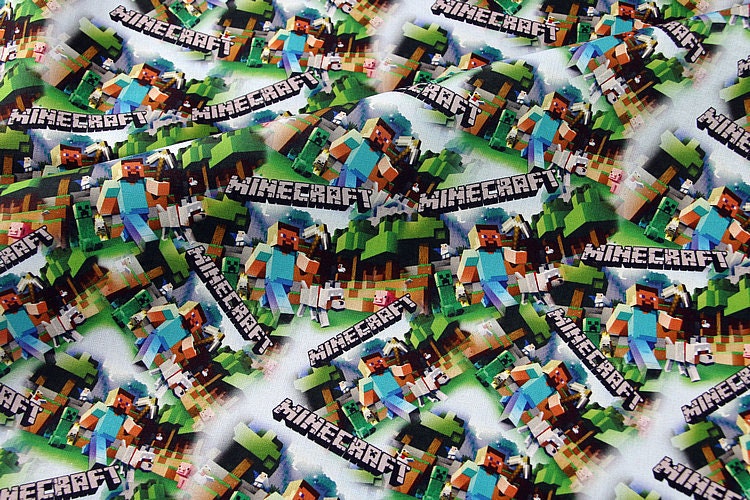 Minecraft Fabric Video Game Fabric Fun Game Fabric Cartoon - Etsy