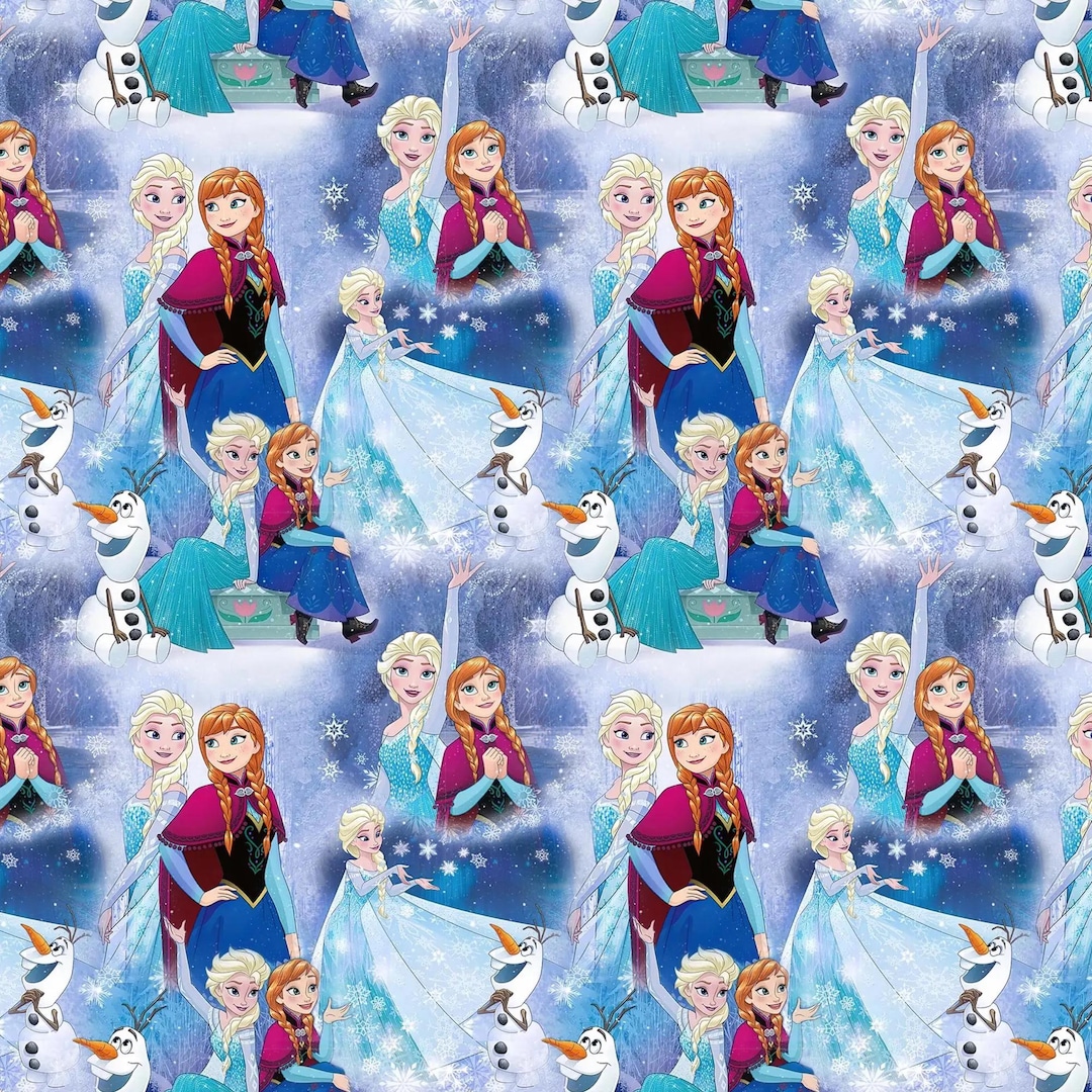 Disney Frozen Fabric Elsa Anna Princess Cartoon Fabric Pure Cotton ...