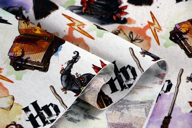 Harry Potter Fabric Cartoon Fabric Pure Cotton Fabric by the - Etsy