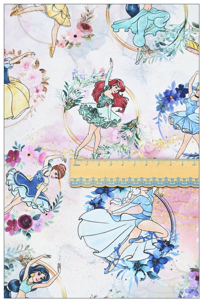 Disney Princess Fabric Princess Jasmine Ariel Belle Rapunzel - Etsy