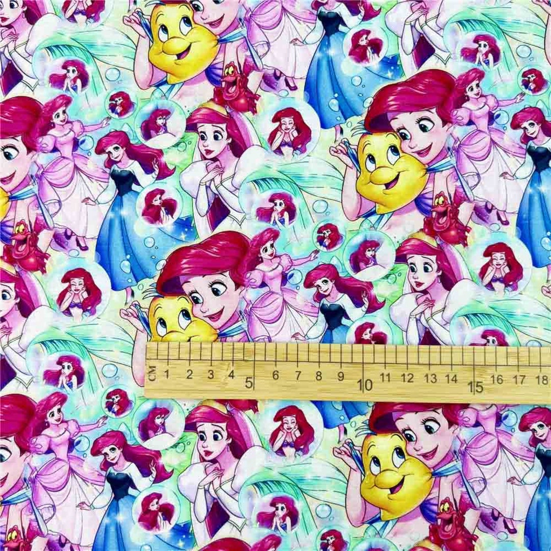 Ariel Fabric Disney Fabric the Little Mermaid Fabric Cartoon Fabric ...