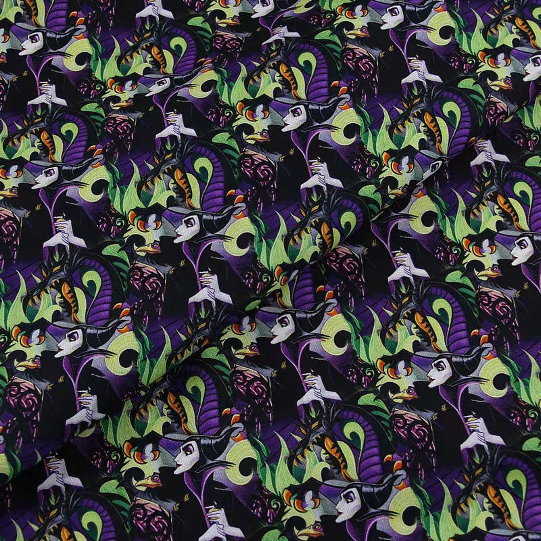 Evil Characters Fabric Maleficent Fabric Cartoon Fabric Pure Cotton ...