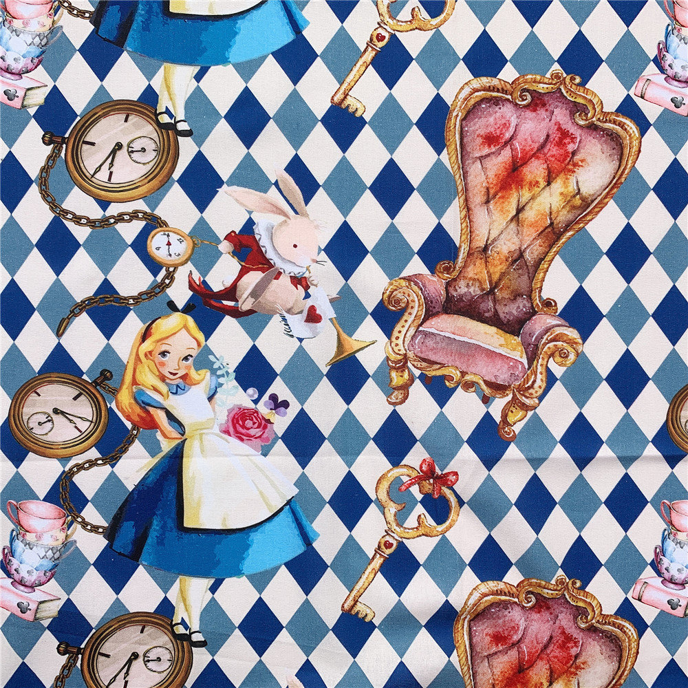 Alice Fabric Alice in Wonderland Fabric Cartoon Fabric Pure - Etsy