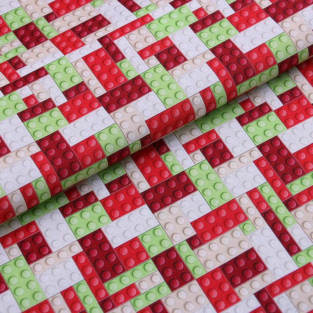 Building Blocks Fabric Construction Toy Bricks Fabric Kids Games Fabric ...