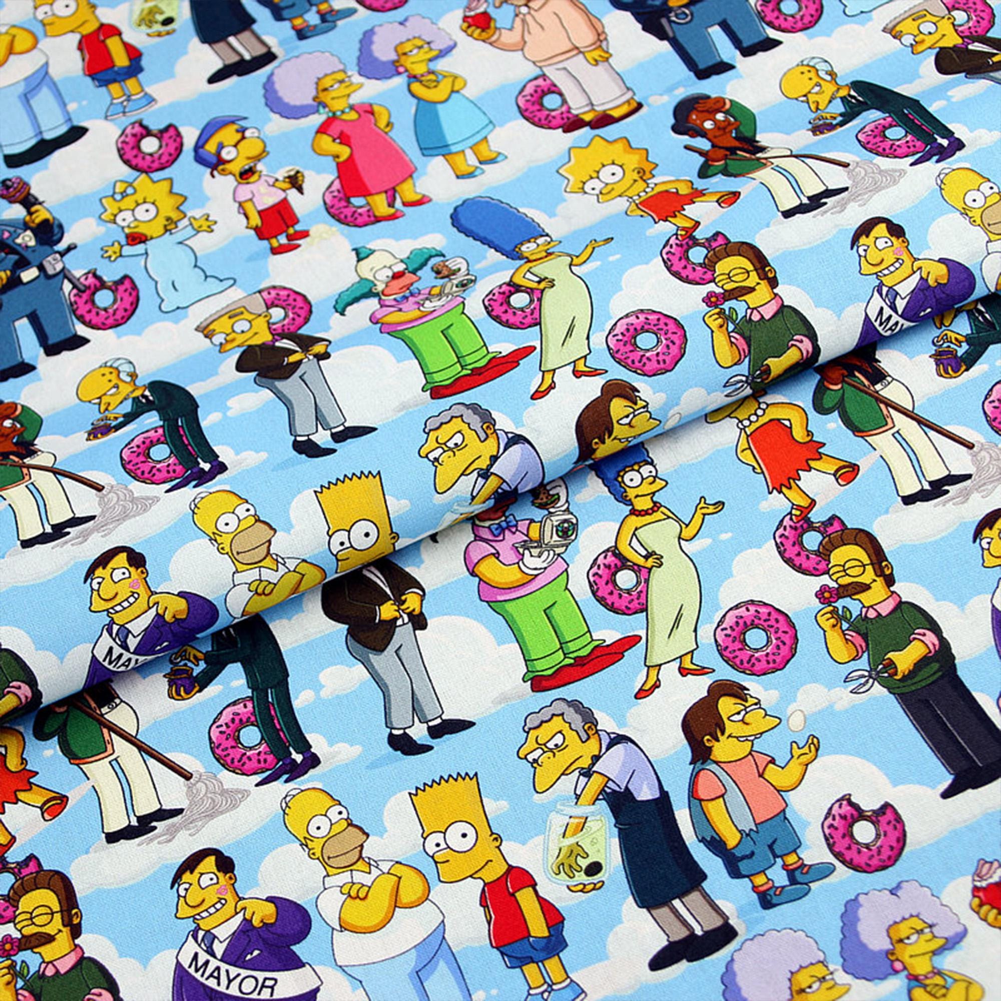 The Simpsons Fabric Homer Simpson Fabric Cartoon Fabric Pure Cotton ...