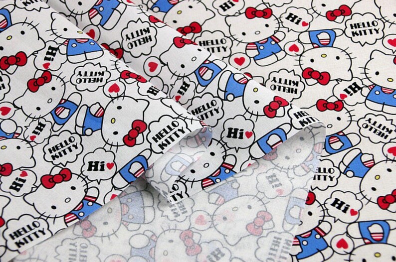Hello Kitty Fabric Lucky Kitty Fabric Fortune Cat Fabric Animation ...