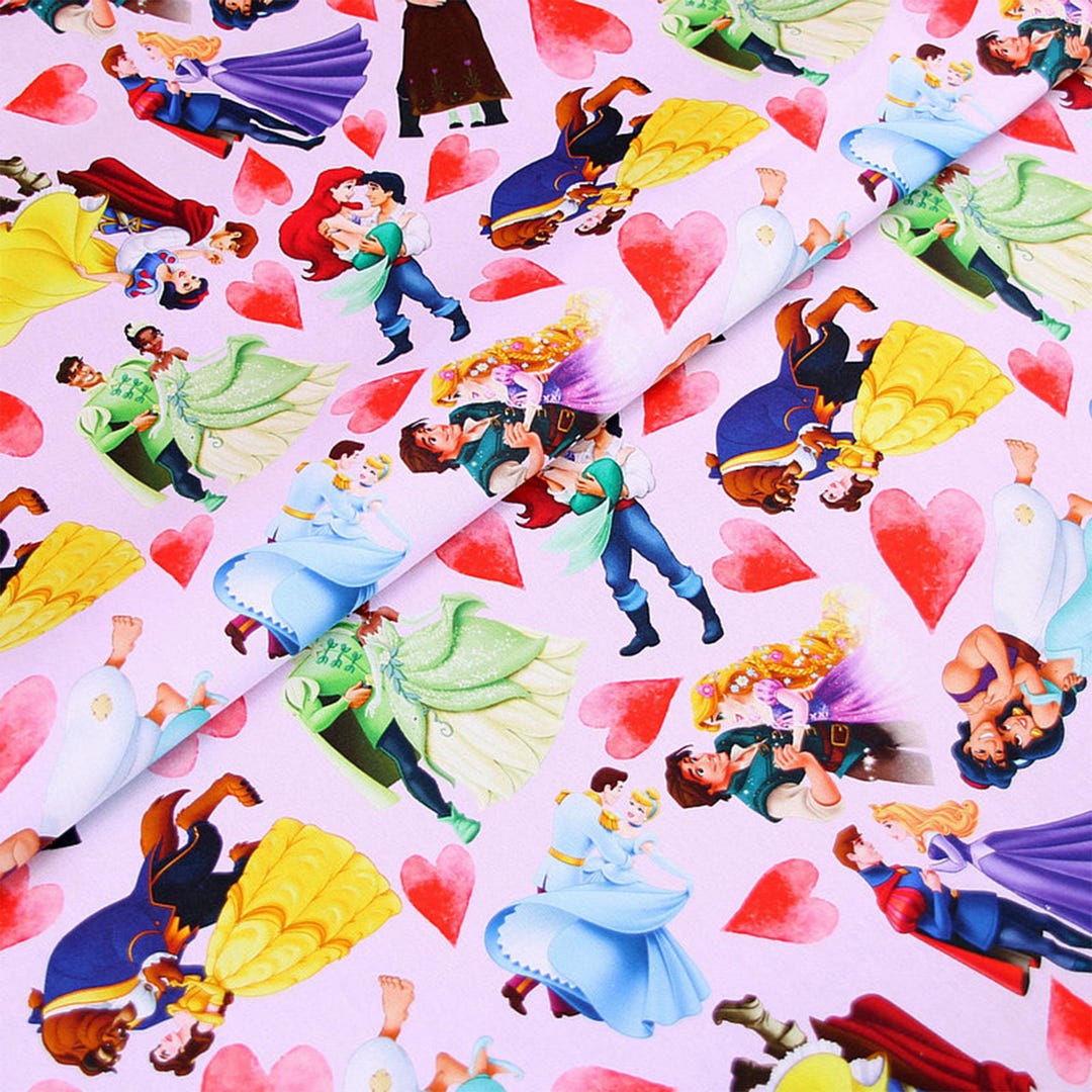 Disney Princess Fabric Princess Jasmine Ariel Belle Rapunzel Fabric ...