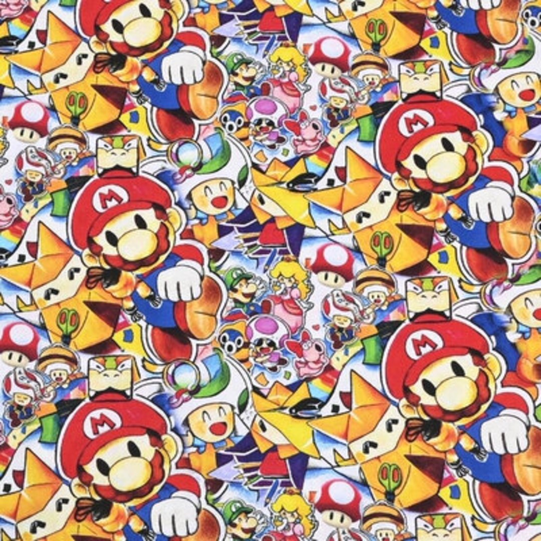 Nintendo Fabric Mario Retro Mario & Friends Fabric Cartoon Fabric Pure ...