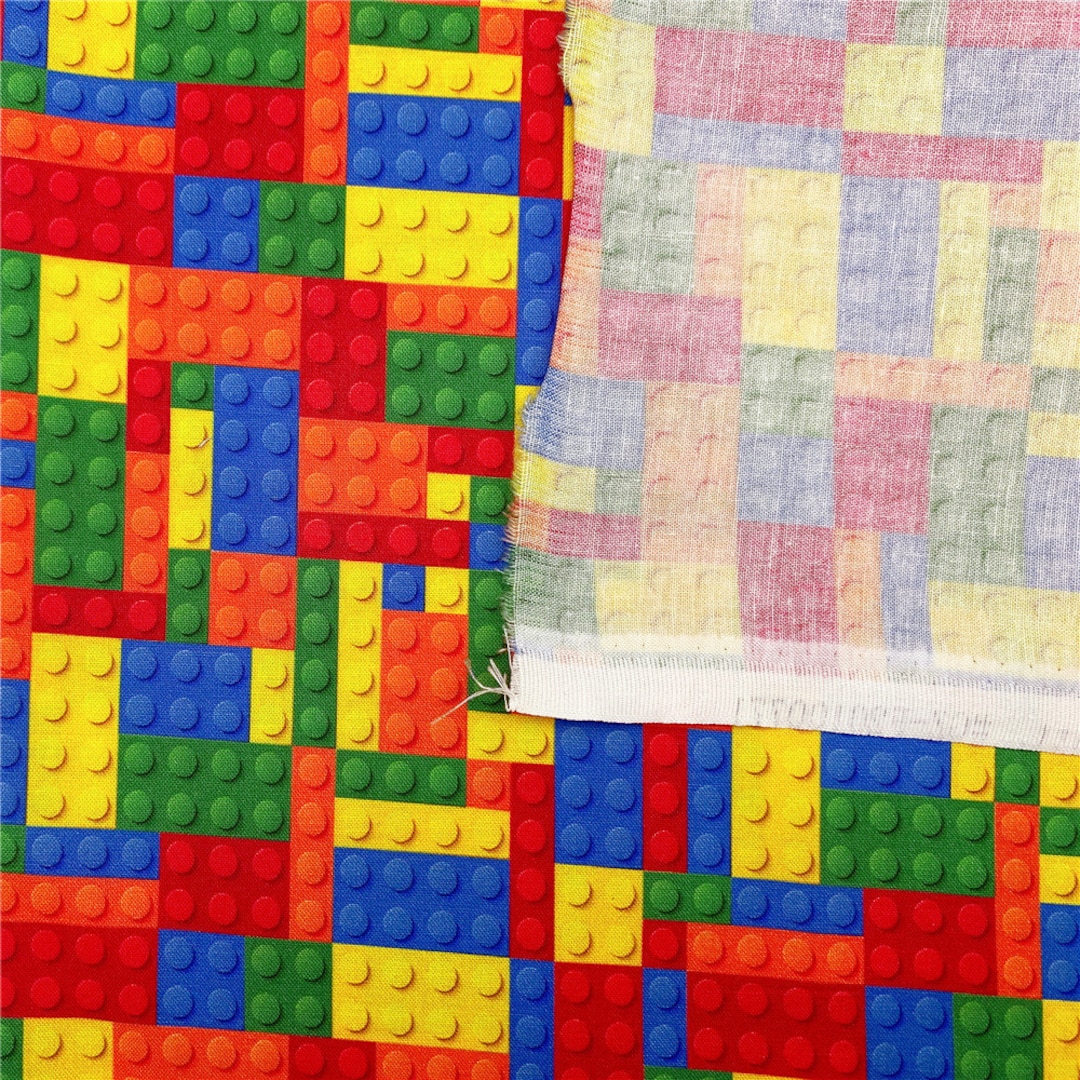 Building Blocks Fabric Construction Toy Bricks Fabric Kids Games Fabric ...