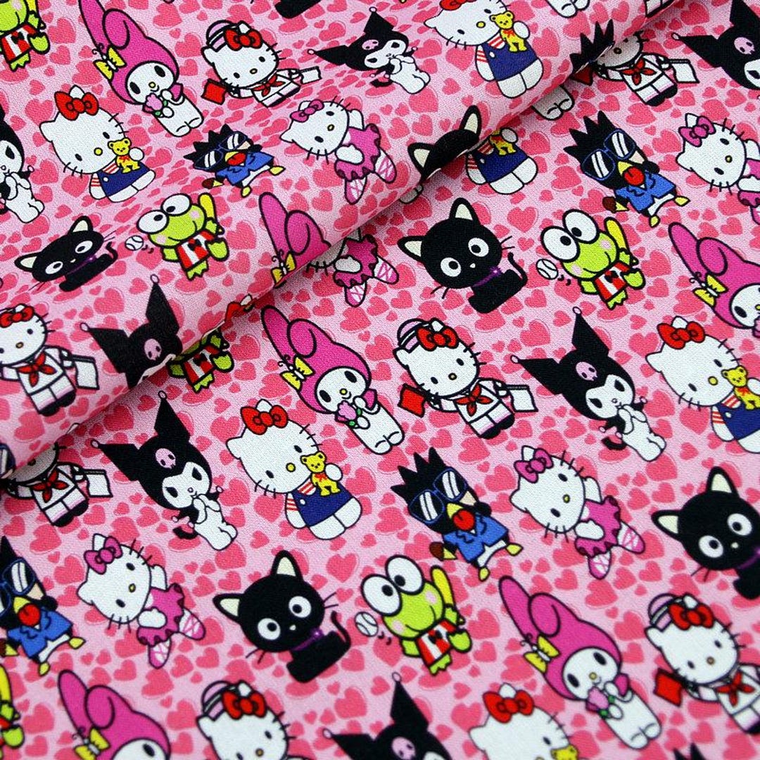 Hello Kitty Fabric Lucky Kitty Fabric Fortune Cat Fabric Animation ...