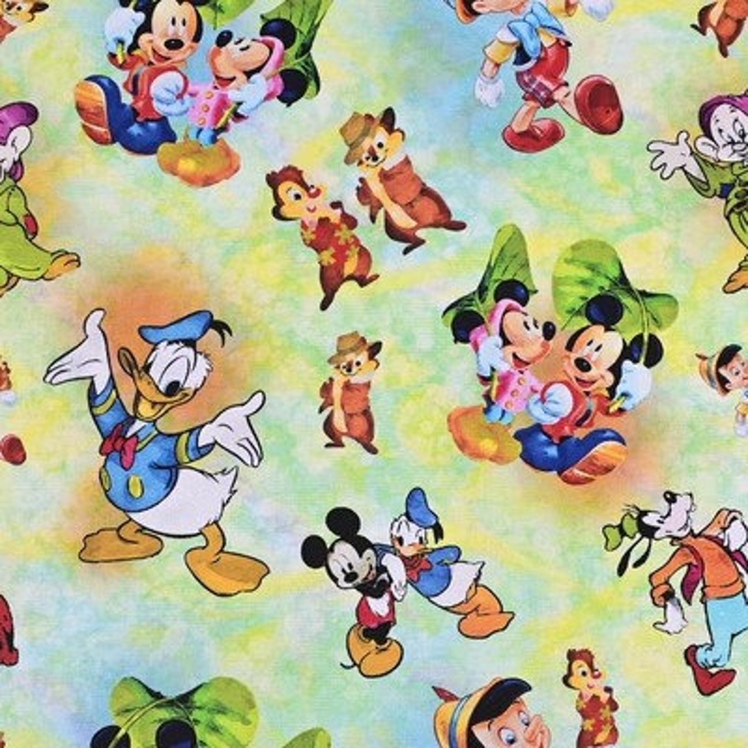 Disney Characters Fabric Mickey Mouse Donald Duck Pinocchio Fabric ...