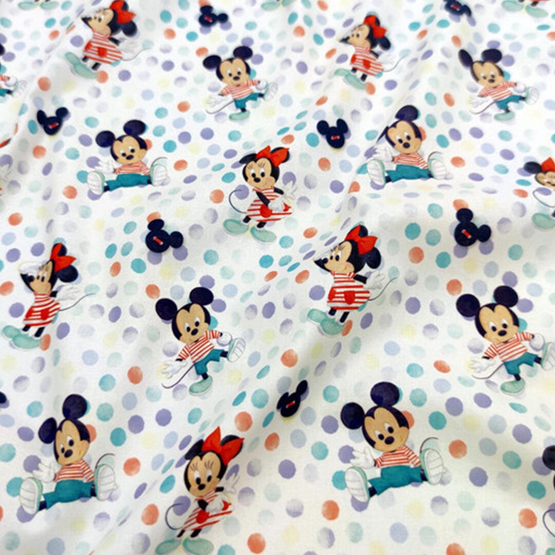 Mickey Mouse Fabric Minnie Fabric Cartoon Fabric Pure Cotton Fabric by ...