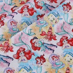 Disney Little Mermaid Ariel Fabric Animation Fabric Cartoon Fabric Pure ...