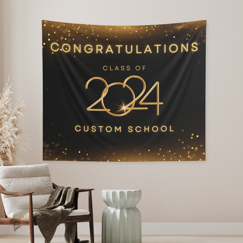 Class of 2024 Custom Graduation Party Backdrop High School Graduation ...