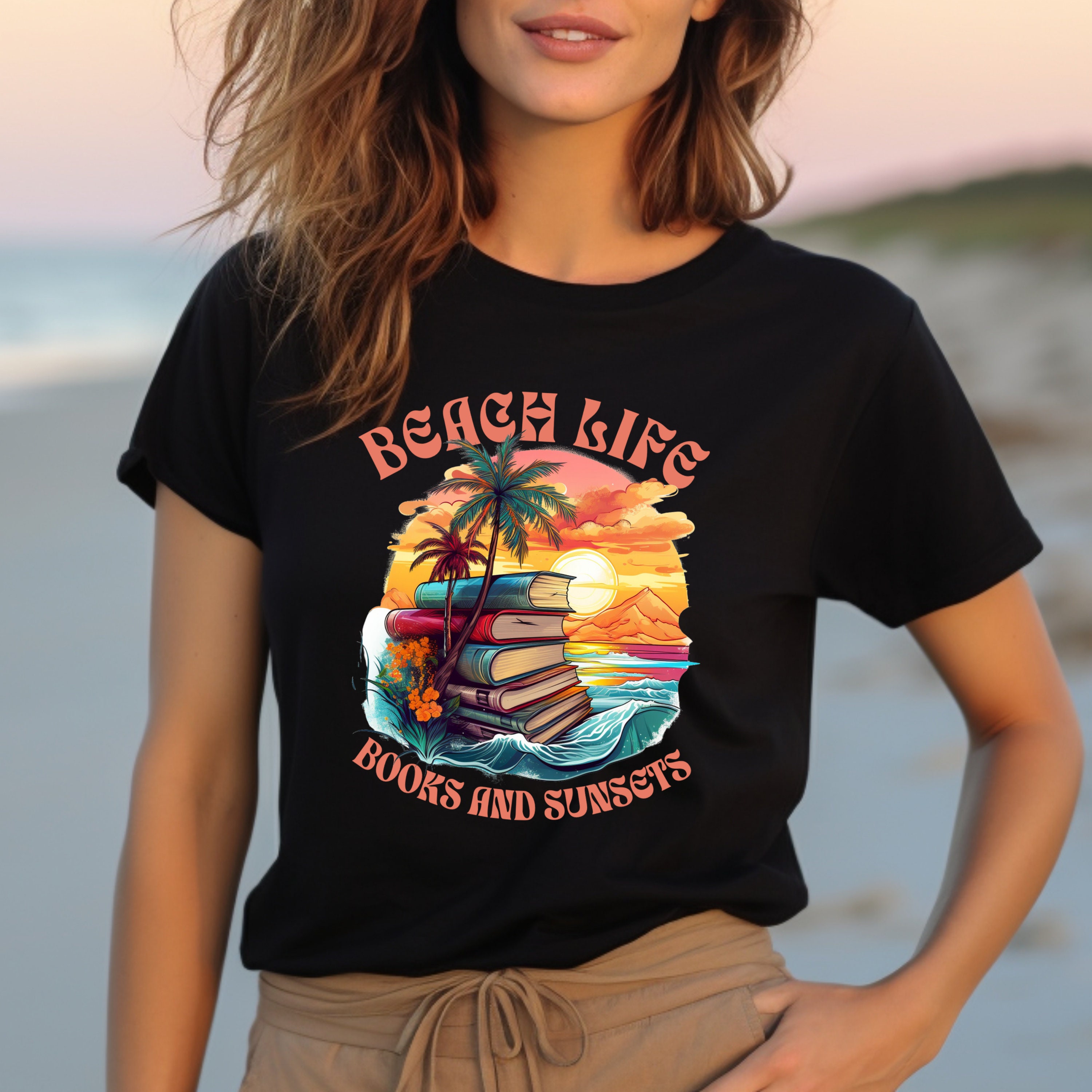 Bookish Shirt, Beach Reading Tee, Beach Life Shirt, Coastal Books Shirt ...