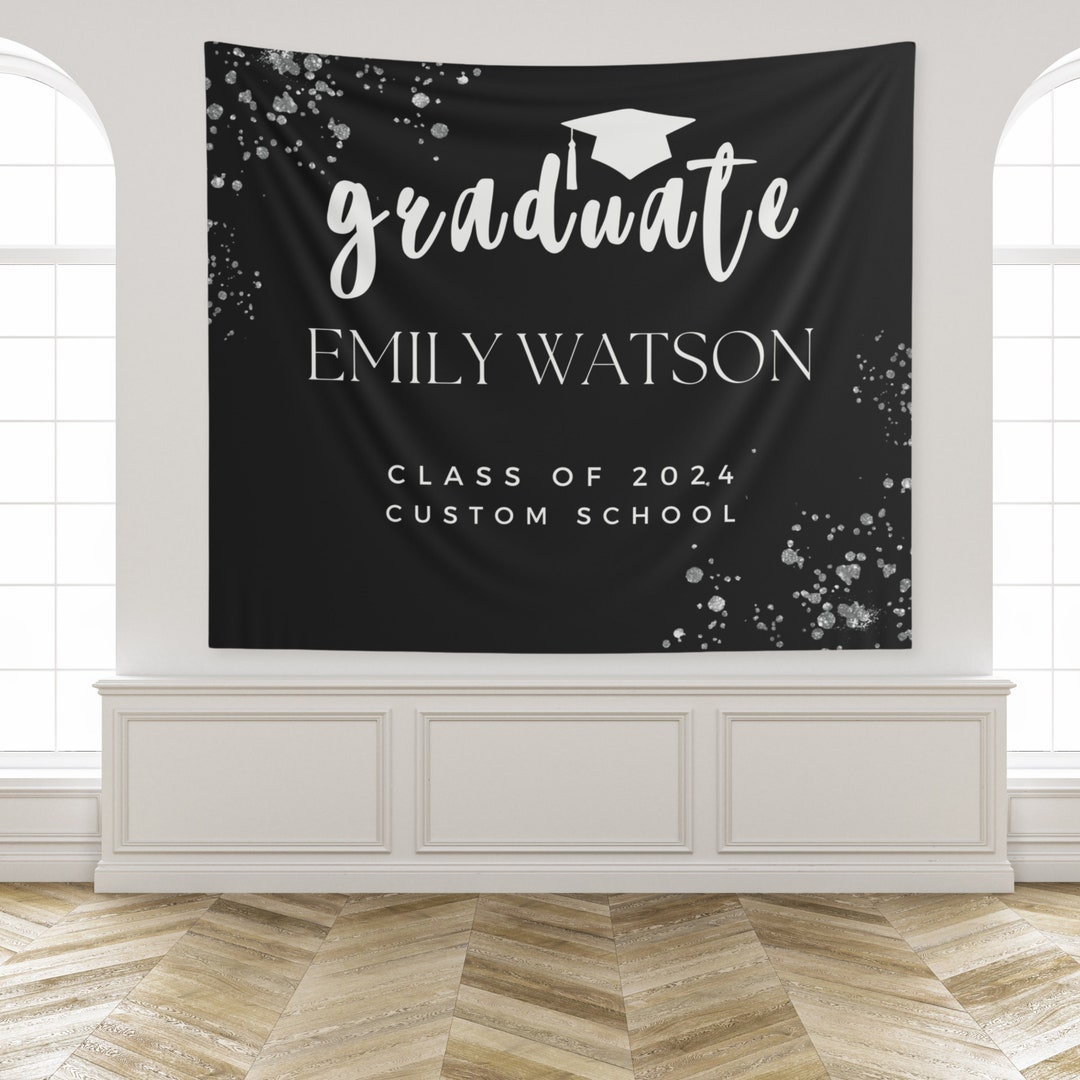 Personalized Graduation 2024 Photo Booth Backdrop, Class of 2024 ...