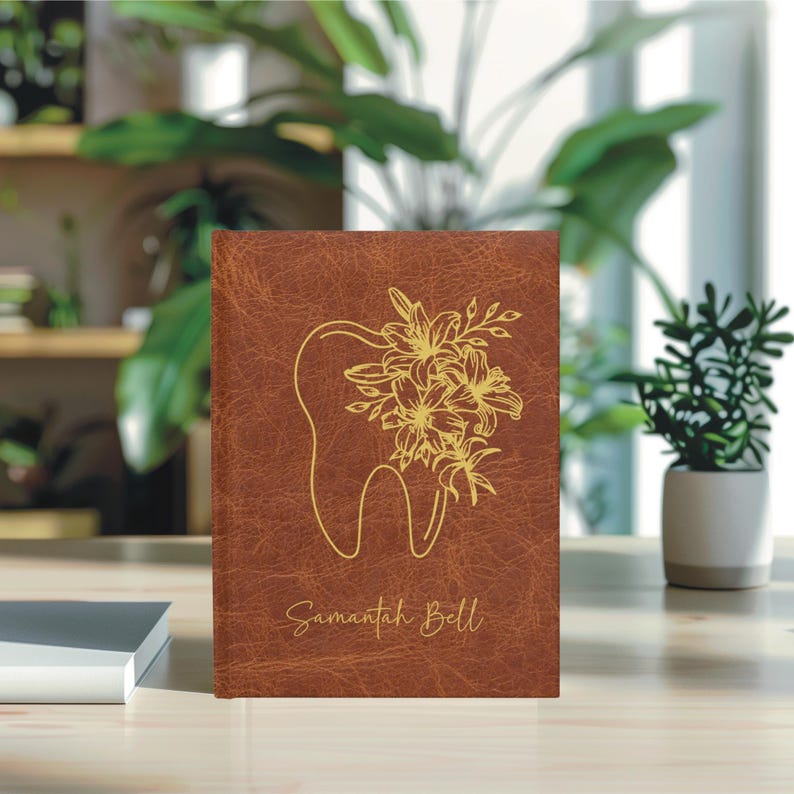 Personalized Dental Journal for Her, Floral Tooth Notebook Graduation ...