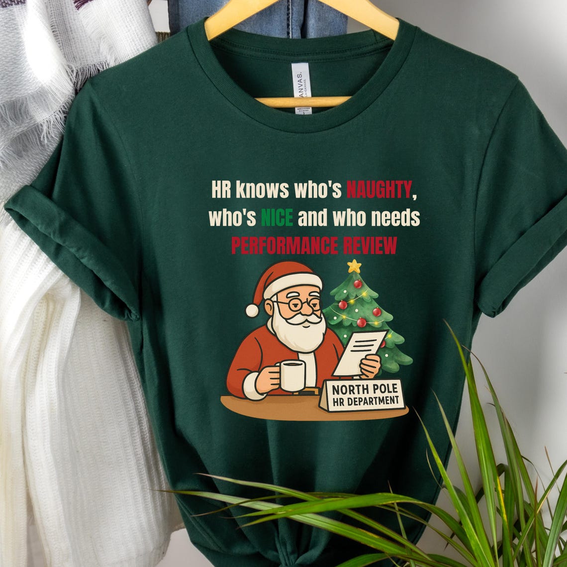 HR Christmas Shirt, Office Team Gift, Funny Holiday Work Tees for Human ...