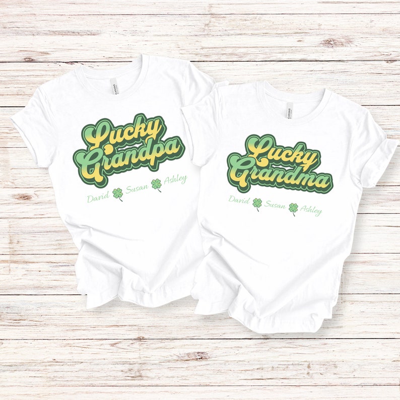 St. Patrick Grandma and Grandpa Matching Shirts, Custom St. Patrick ...