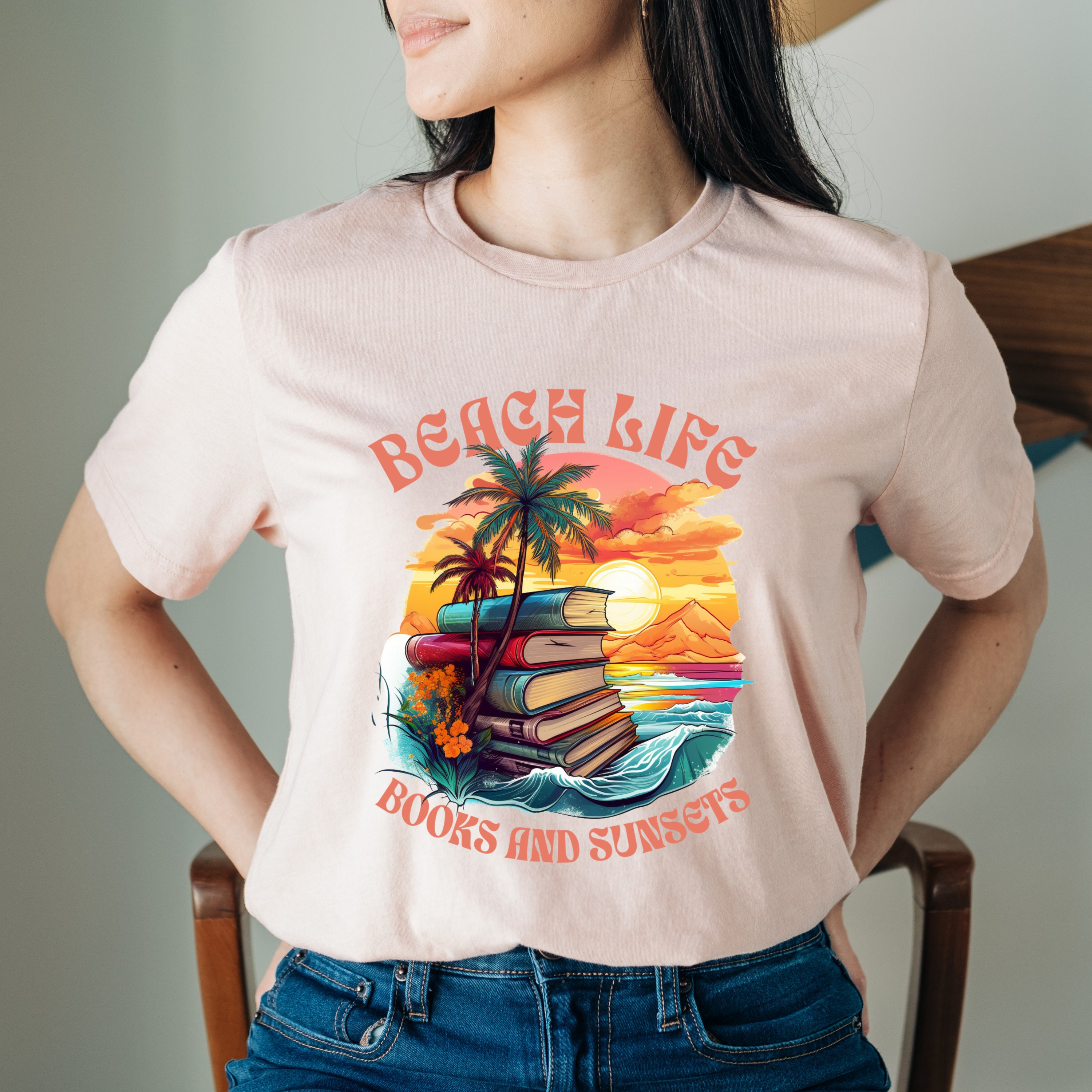 Bookish Shirt, Beach Reading Tee, Beach Life Shirt, Coastal Books Shirt ...