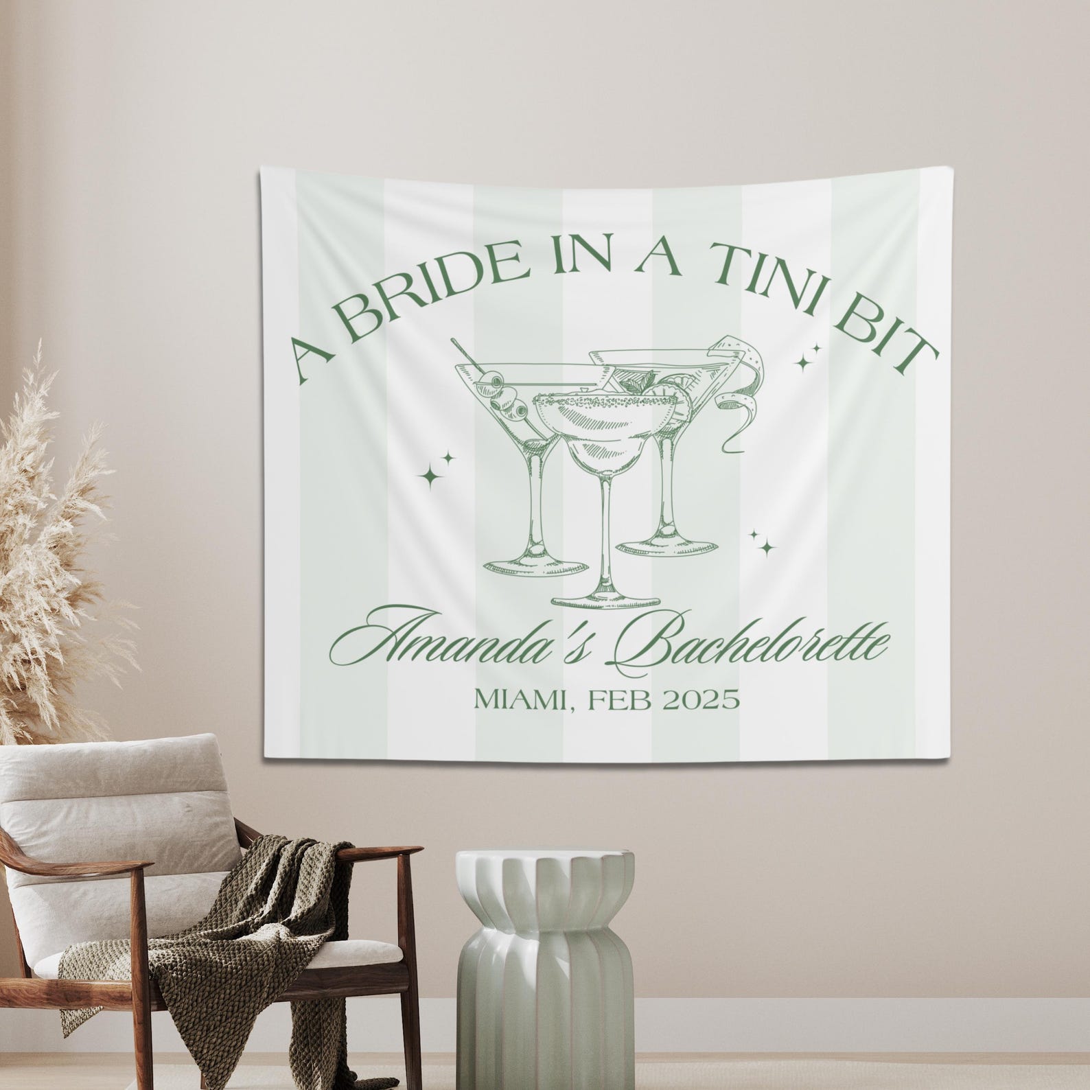 A Bride in A Tini Bit Bachelorette Sign, Martini Bachelorette Party ...