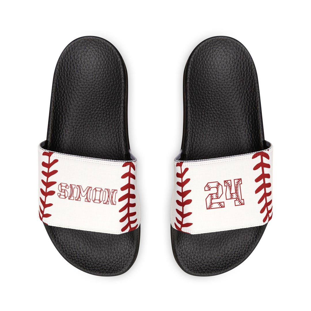 Custom Baseball Slides Flip Flops Sandals Gift for Baseball Player ...
