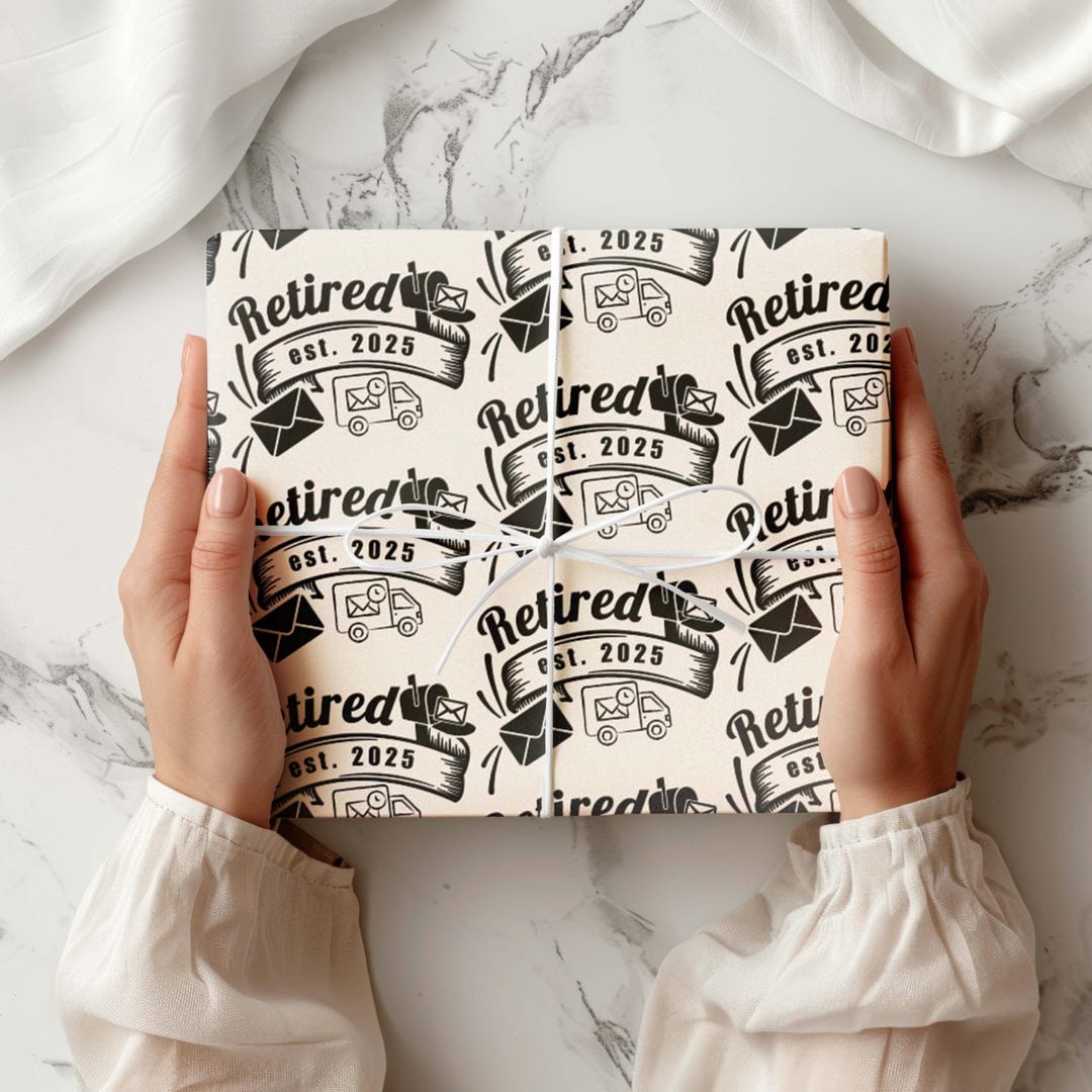 Personalized Postman Retirement Gift Wrapping Paper Roll, Custom ...