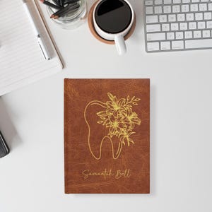 Personalized Dental Journal for Her, Floral Tooth Notebook Graduation ...