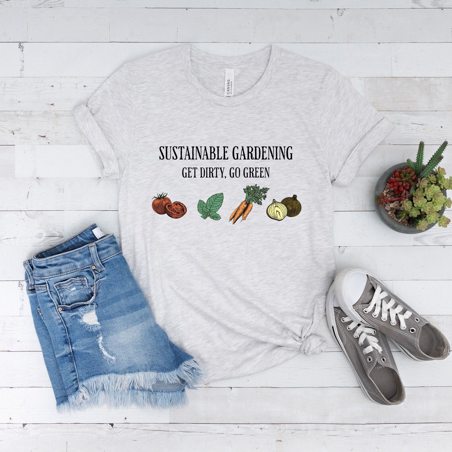 Sustainable Gardening Shirt, Bio Vegetable Garden Tee, Gardener Gift ...