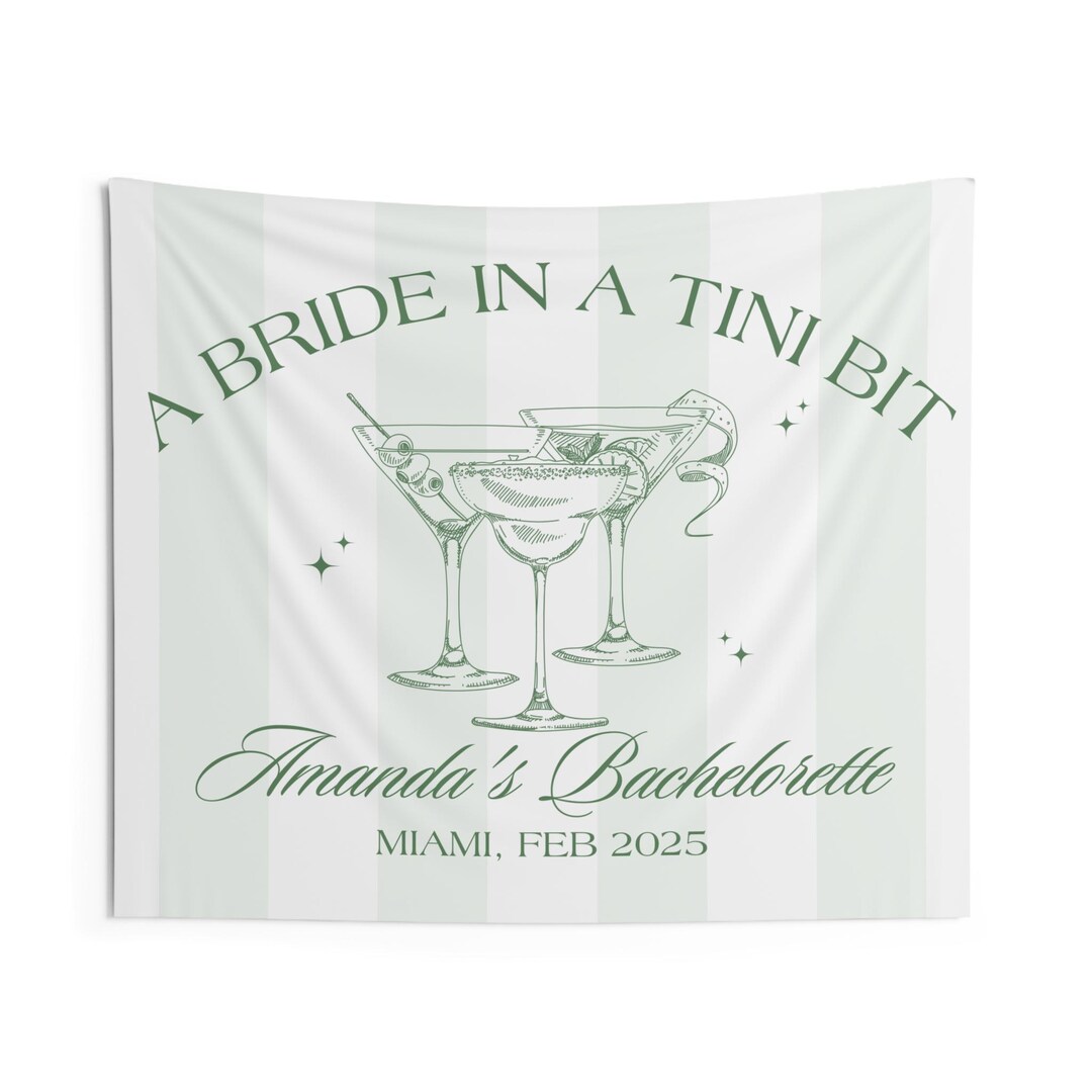 A Bride in A Tini Bit Bachelorette Sign, Martini Bachelorette Party ...