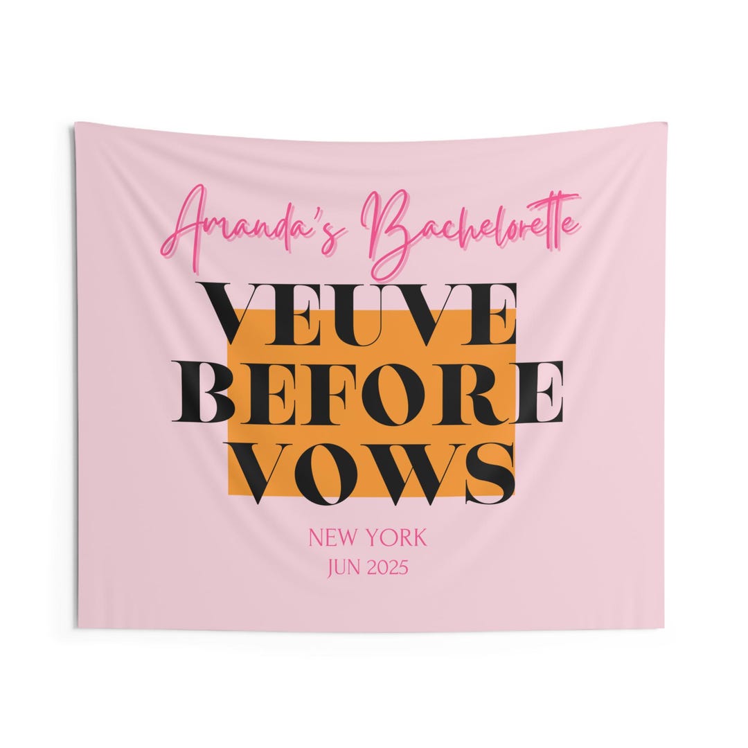 Veuve Before Vows Bachelorette Party Banner, Custom Last Rendes Veuve ...