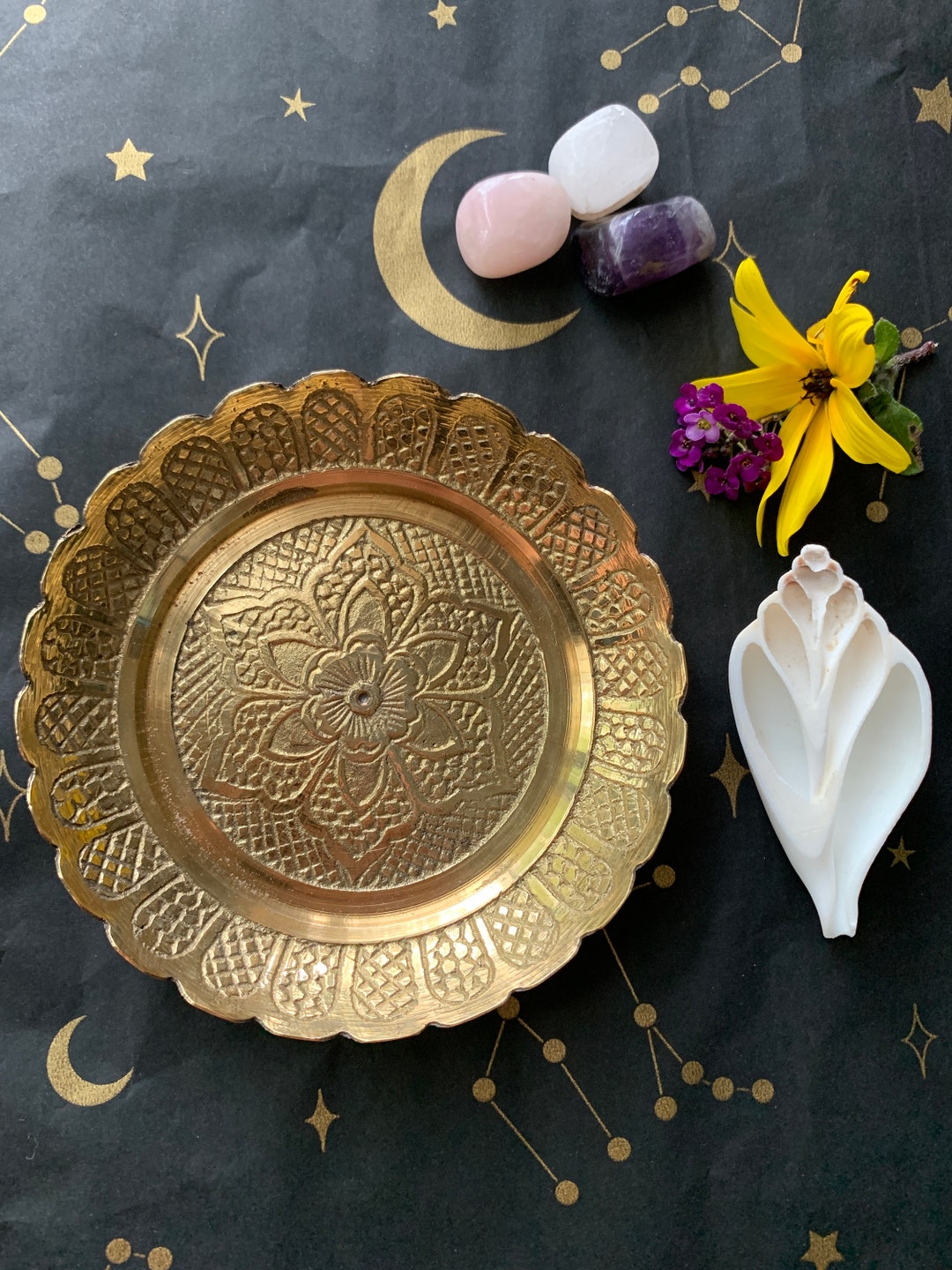 Brass Altar Bowl: Wicca Smudge Dish, Offering Bowl - Three Sizes - Etsy