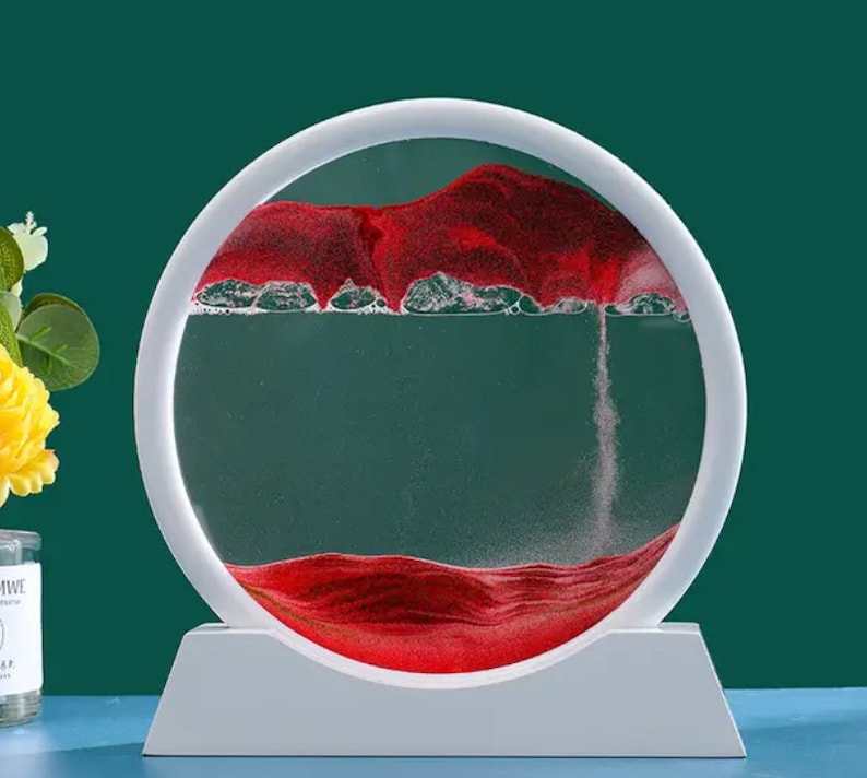 3D Moving Sand Art Picture Round Glass Deep Sea Sandscape Hourglass ...